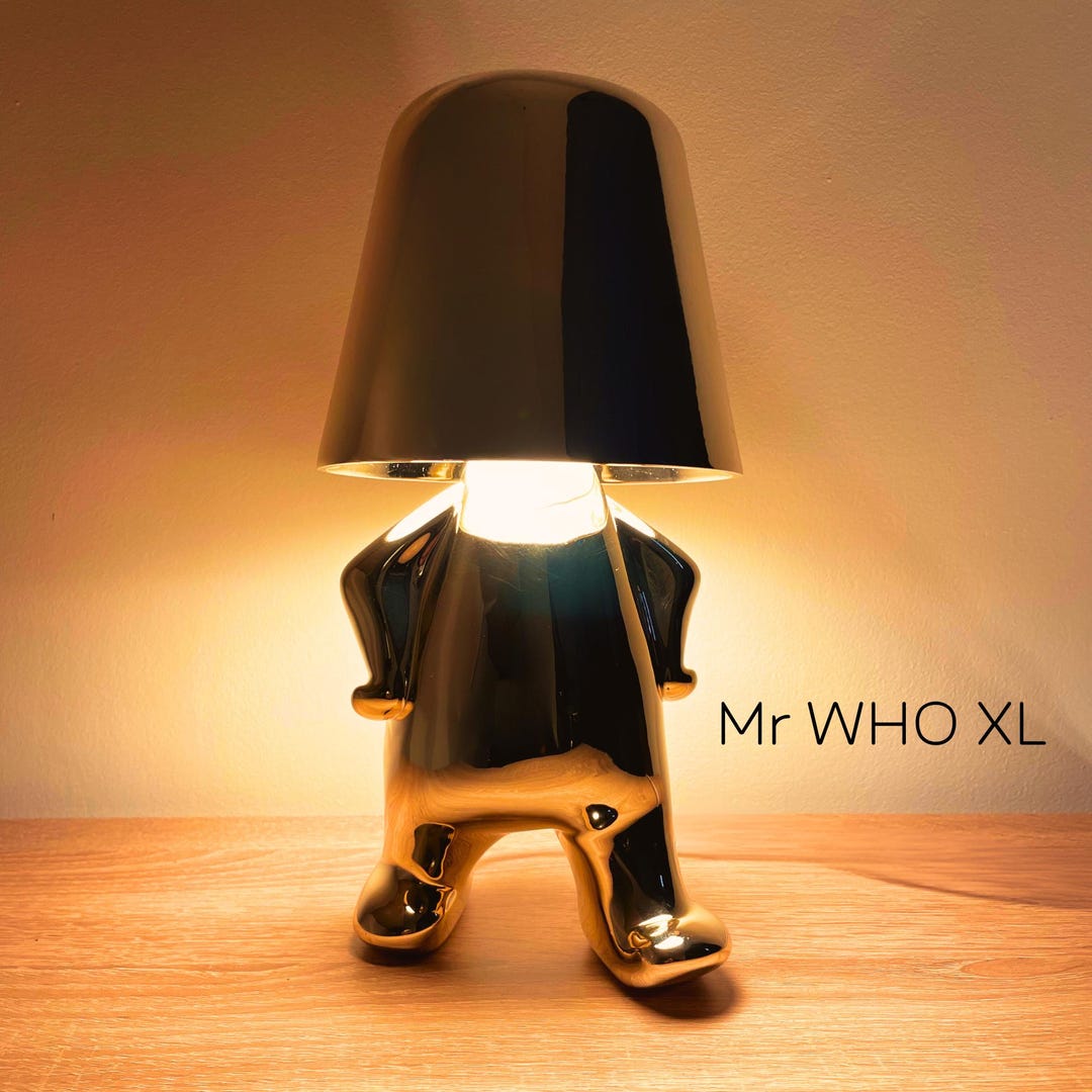 Gold Mr Who XL Thinker Lamp, Cute Desk Lamp, Bedroom Living Room ...