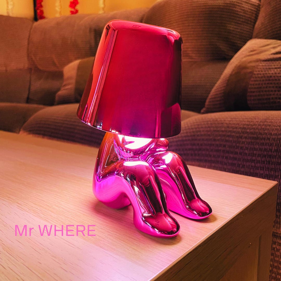 Hot Pink Mr Where Vibrant Thinker Lamp, Cute Desk Lamp, Bedroom Living ...