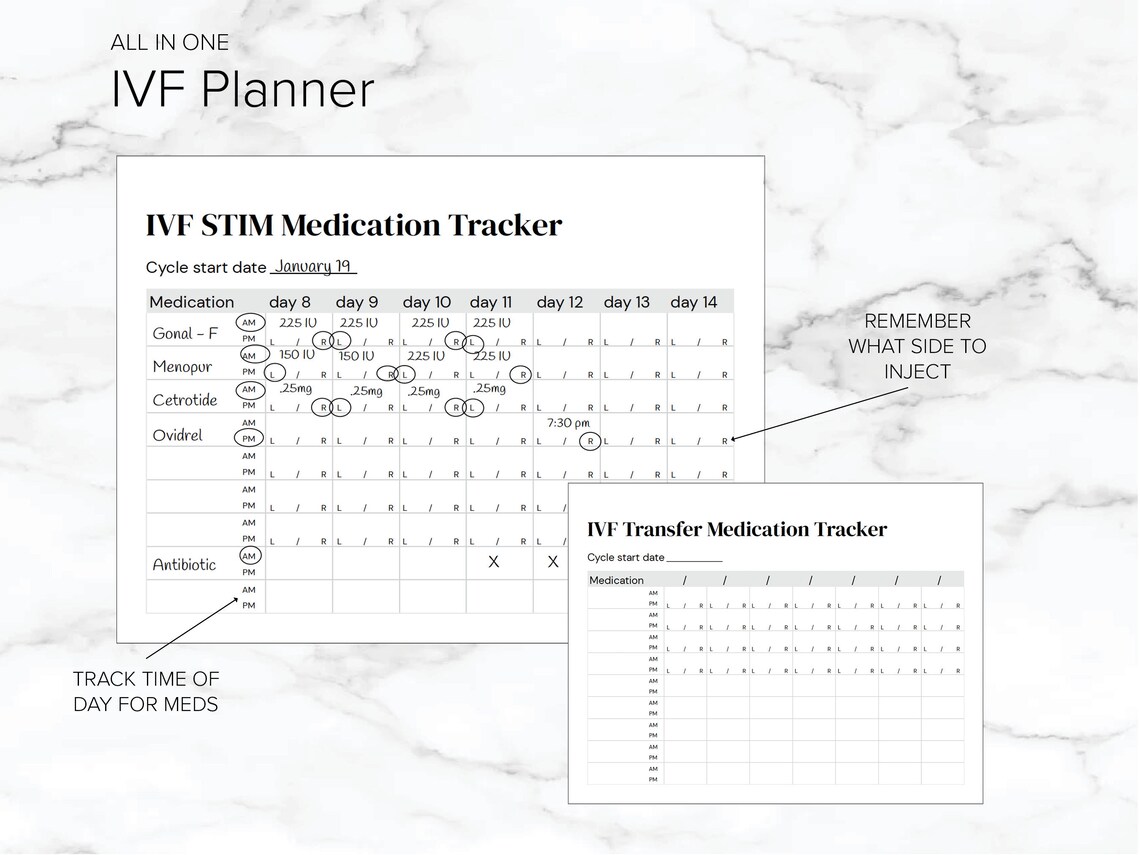 IVF Planner Minimalist Printables Bundle: Keep Your IVF Journey on ...
