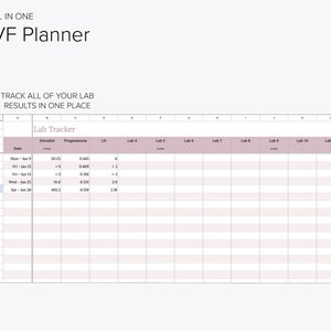 Digital IVF Tracker for Google Sheets - Keep Your Fertility Journey on ...