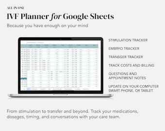Digital IVF Tracker for Google Sheets - Keep Your Fertility Journey on ...