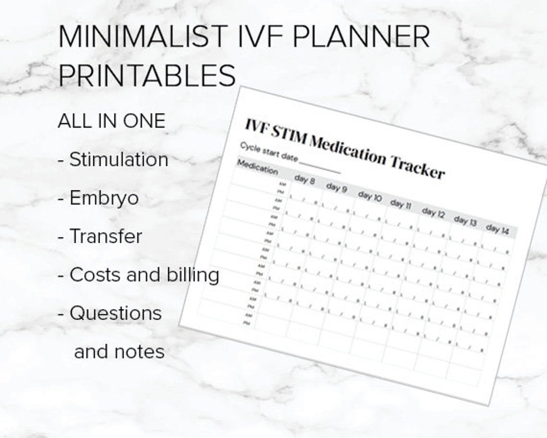 IVF Planner Minimalist Printables Bundle: Keep Your IVF Journey on ...