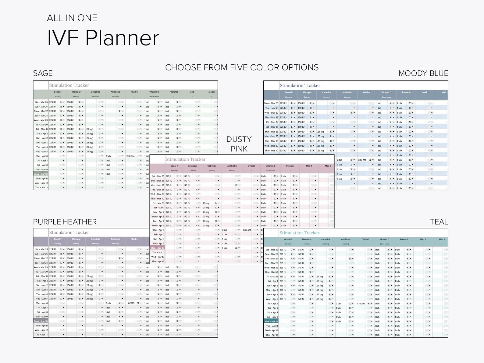 Digital IVF Tracker for Google Sheets - Keep Your Fertility Journey on ...