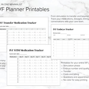 IVF Planner Minimalist Printables Bundle: Keep Your IVF Journey on ...