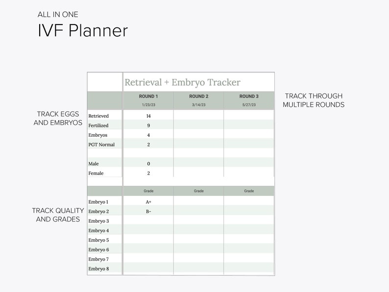 Digital IVF Tracker for Google Sheets - Keep Your Fertility Journey on ...