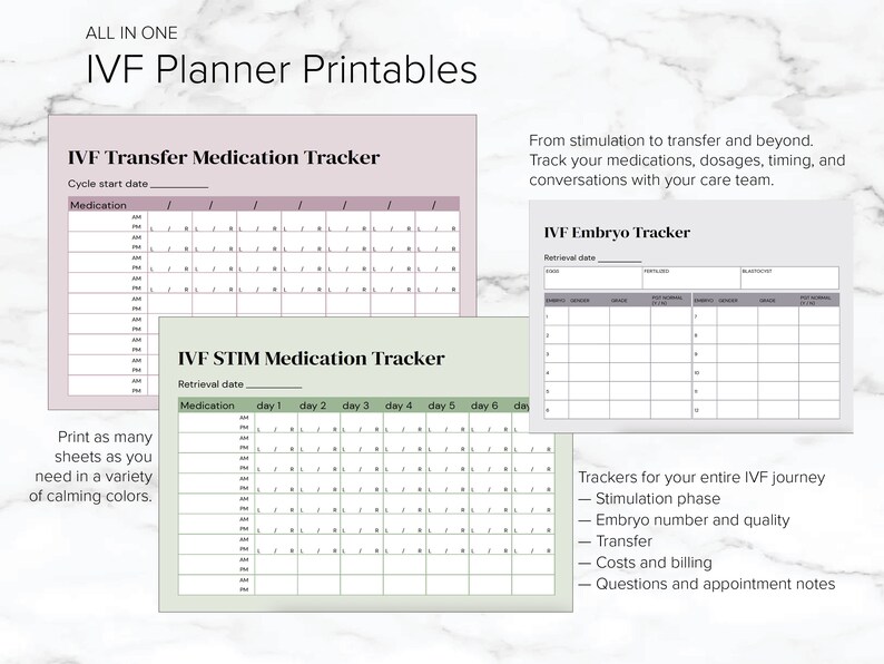 IVF Planner Printables Bundle: Keep Your IVF Journey on Track With This ...