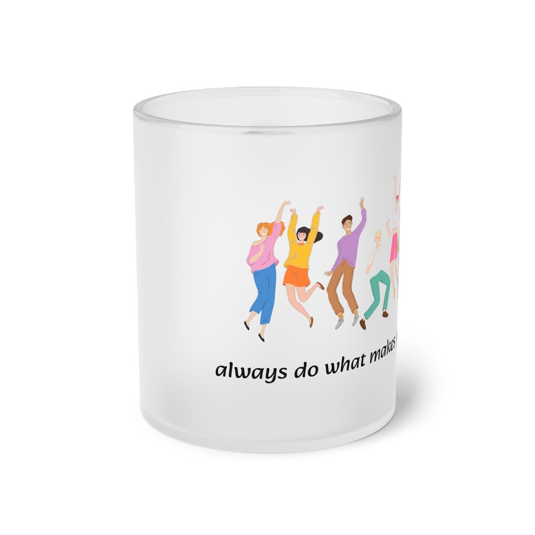 Frosted Glass Cup With Dancing People Enjoying Life - Etsy