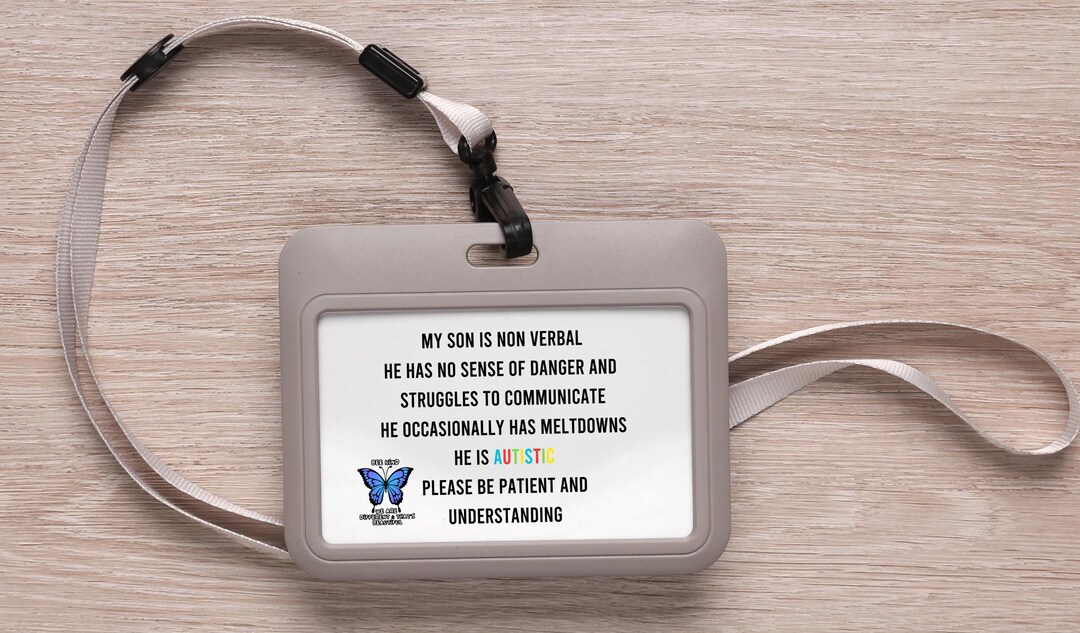 Non-verbal Autism | ADHD Awareness Card - Bee Kind - Lanyard - Etsy