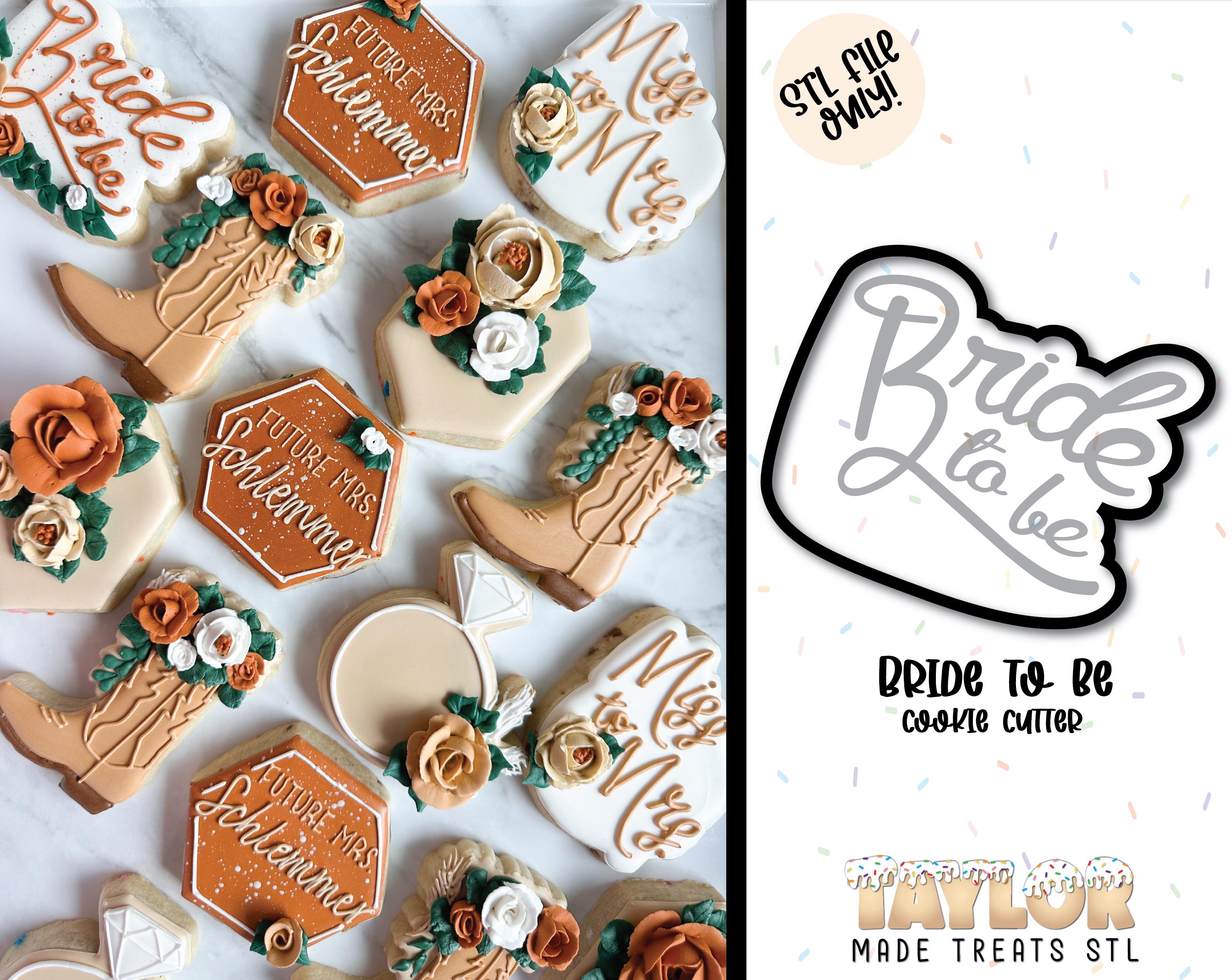 Boots & Bubbly Cookie Cutter STL , Bridal Shower, Wedding Shower ...