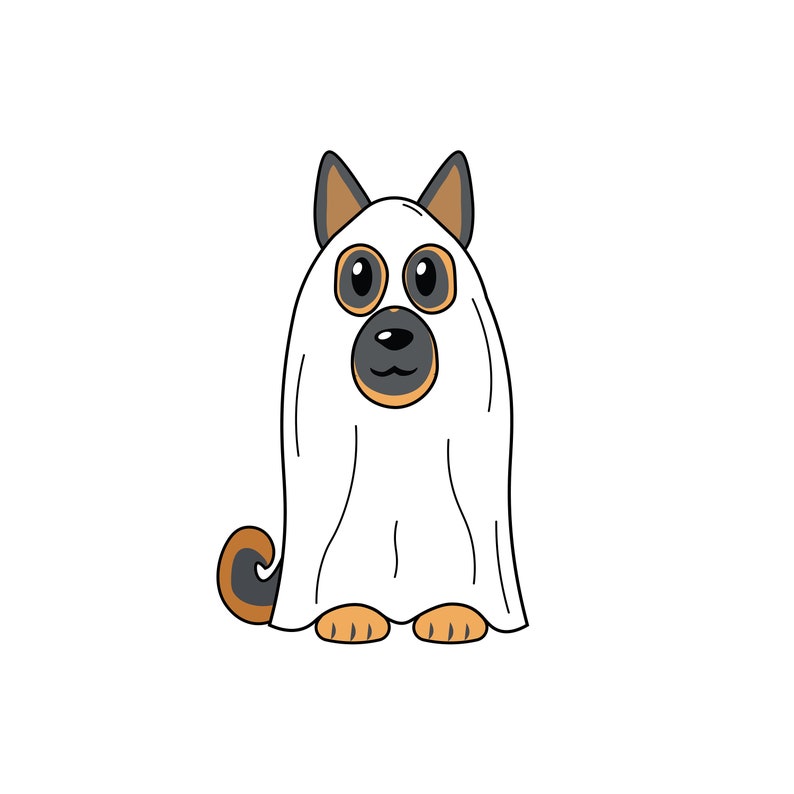 German Shepherd Dog Ghost Halloween SVG PNG Bundle, Halloween Gifts ...