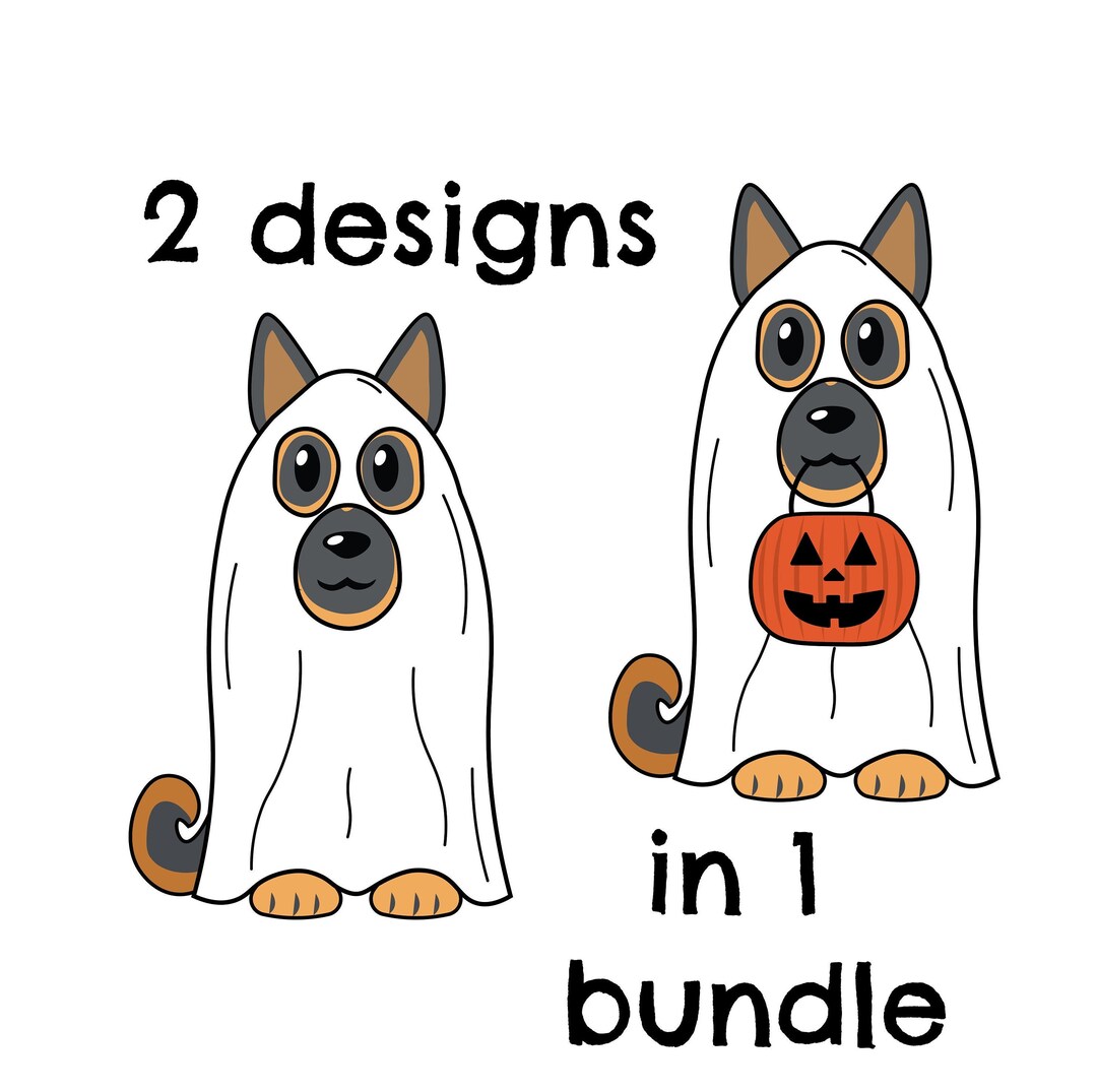 German Shepherd Dog Ghost Halloween SVG PNG Bundle, Halloween Gifts ...