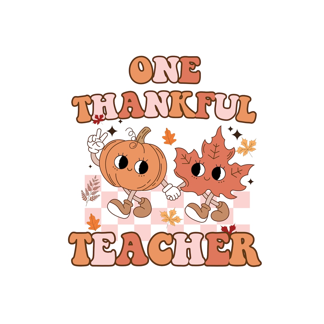 One Thankful Teacher Pumpkin Fall SVG PNG Bundle, Teacher Appreciation ...