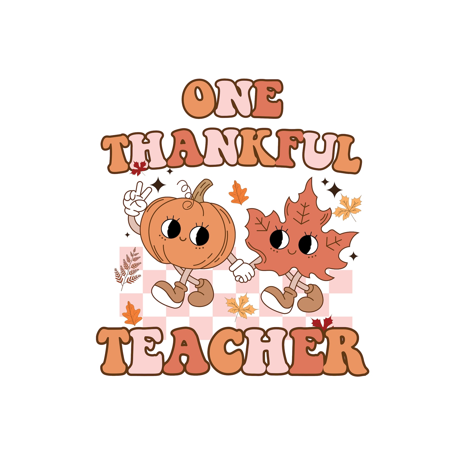 One Thankful Teacher Pumpkin Fall SVG PNG Bundle, Teacher Appreciation ...