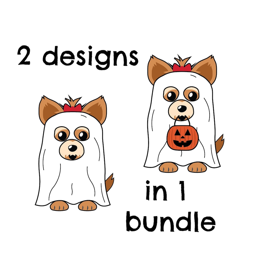 Yorkie Dog Ghost Halloween SVG PNG Bundle, Halloween Gifts, Animal ...