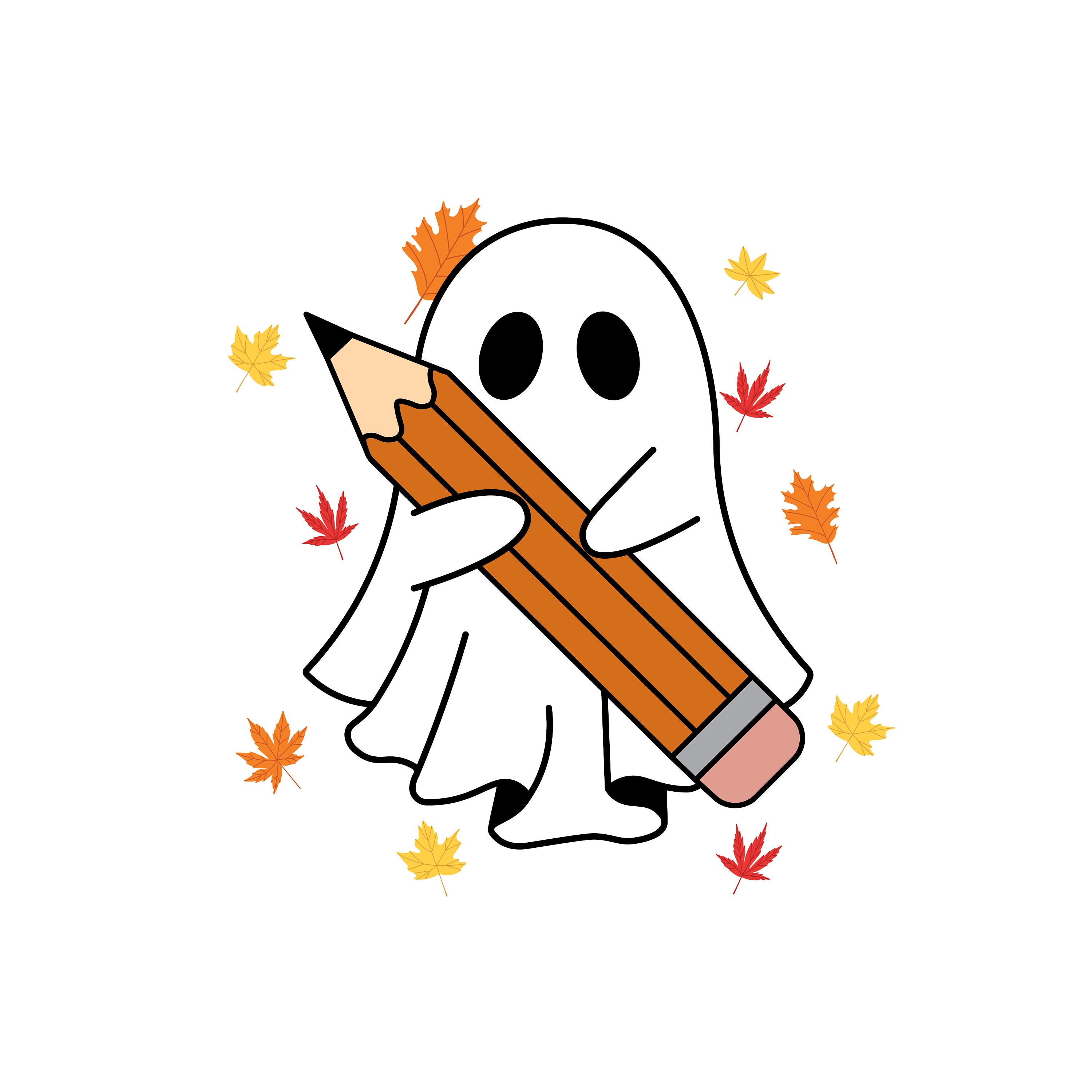 Fall Halloween Ghost Teacher SVG PNG Bundle, Teacher Appreciation Gift ...