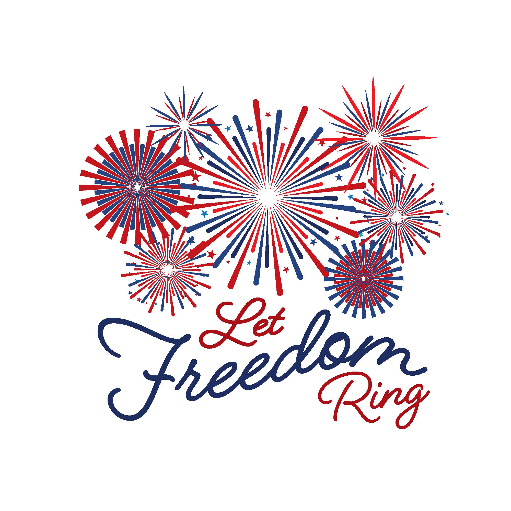 Let Freedom Ring Fireworks SVG and PNG Bundle L Memorial Day L 4th of ...