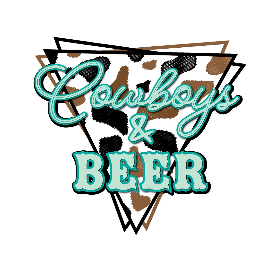 Retro Turquoise Cowboys and Beer SVG/PNG Bundle L Western Gifts L ...