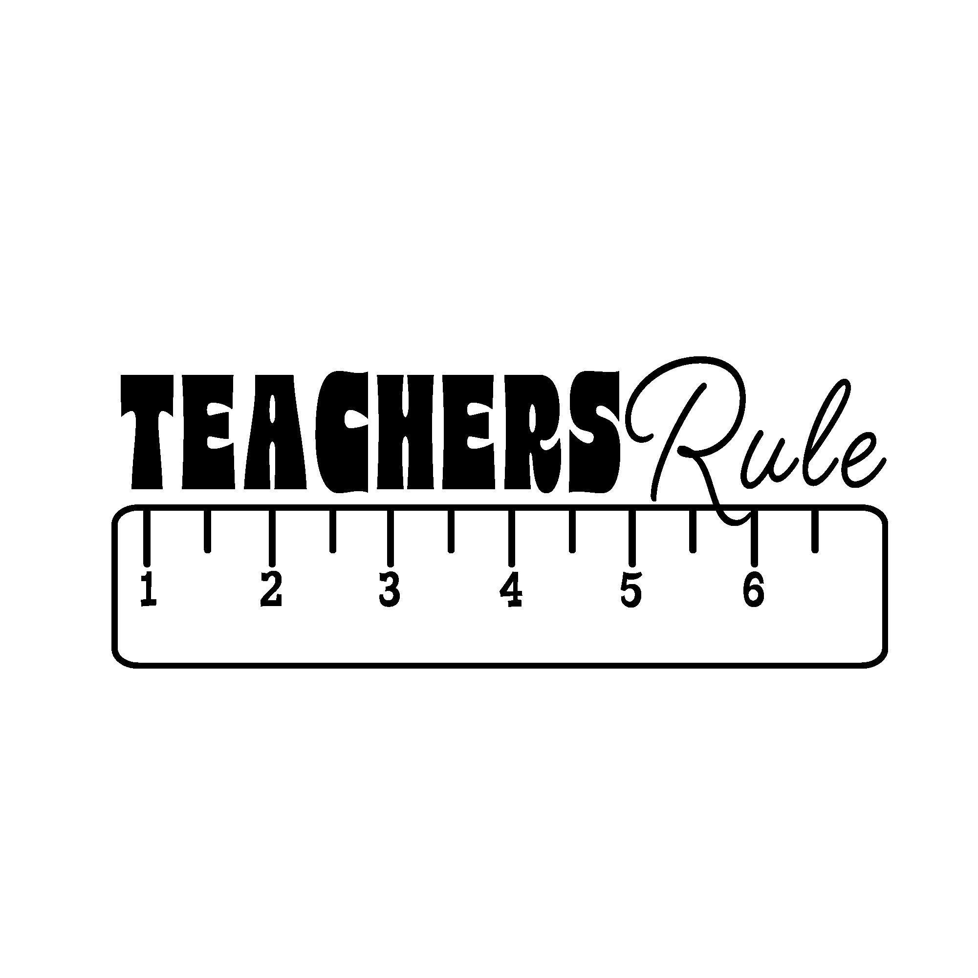 Teachers Rule Ruler SVG PNG Bundle, Teacher Appreciation Gift, Wall Art ...