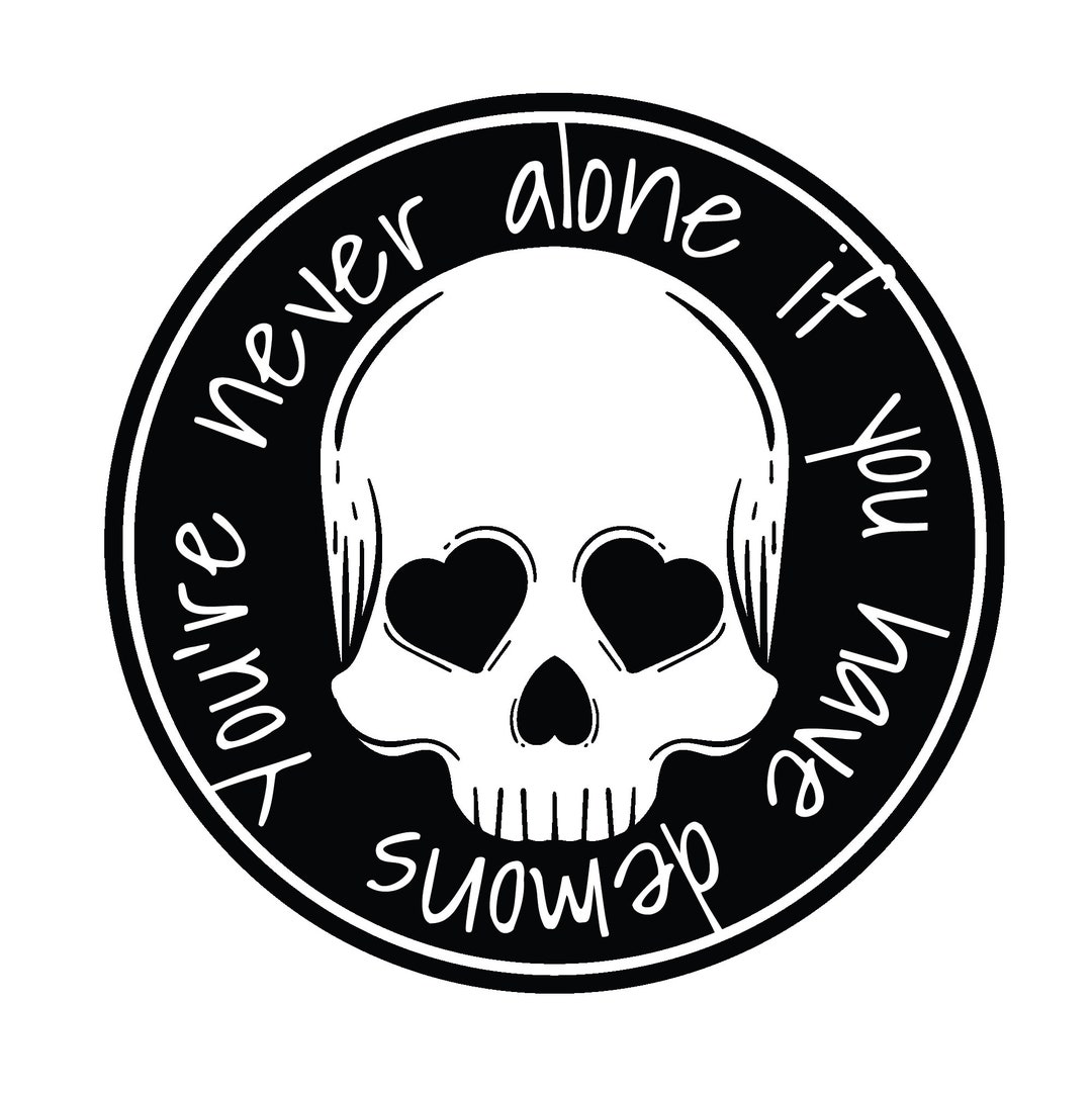 You're Never Alone If You Have Demons Skull SVG PNG Bundle L Skeleton ...