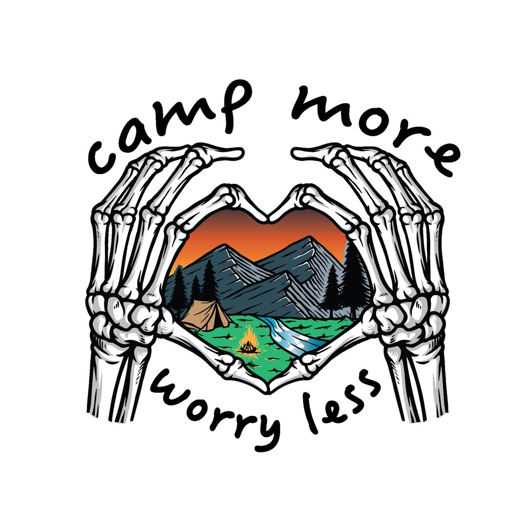 Camp More Worry Less Skull SVG/PNG Bundle L Skull Digital Download L ...