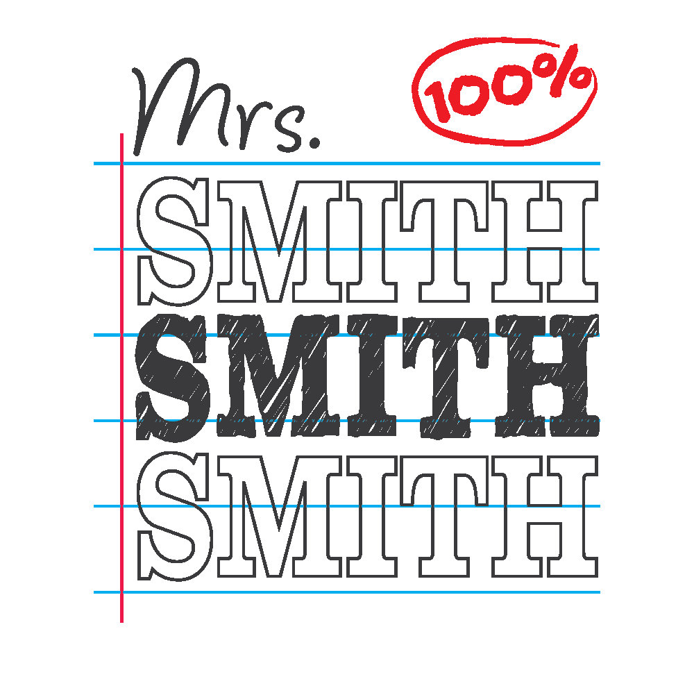 Mrs. Smith's Notebook Page SVG/PNG Bundle, Teacher Appreciation Gift ...