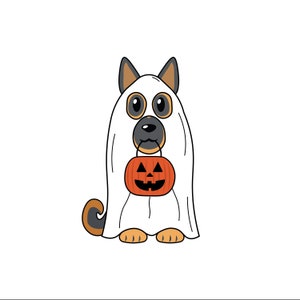 German Shepherd Dog Ghost Halloween SVG PNG Bundle, Halloween Gifts ...