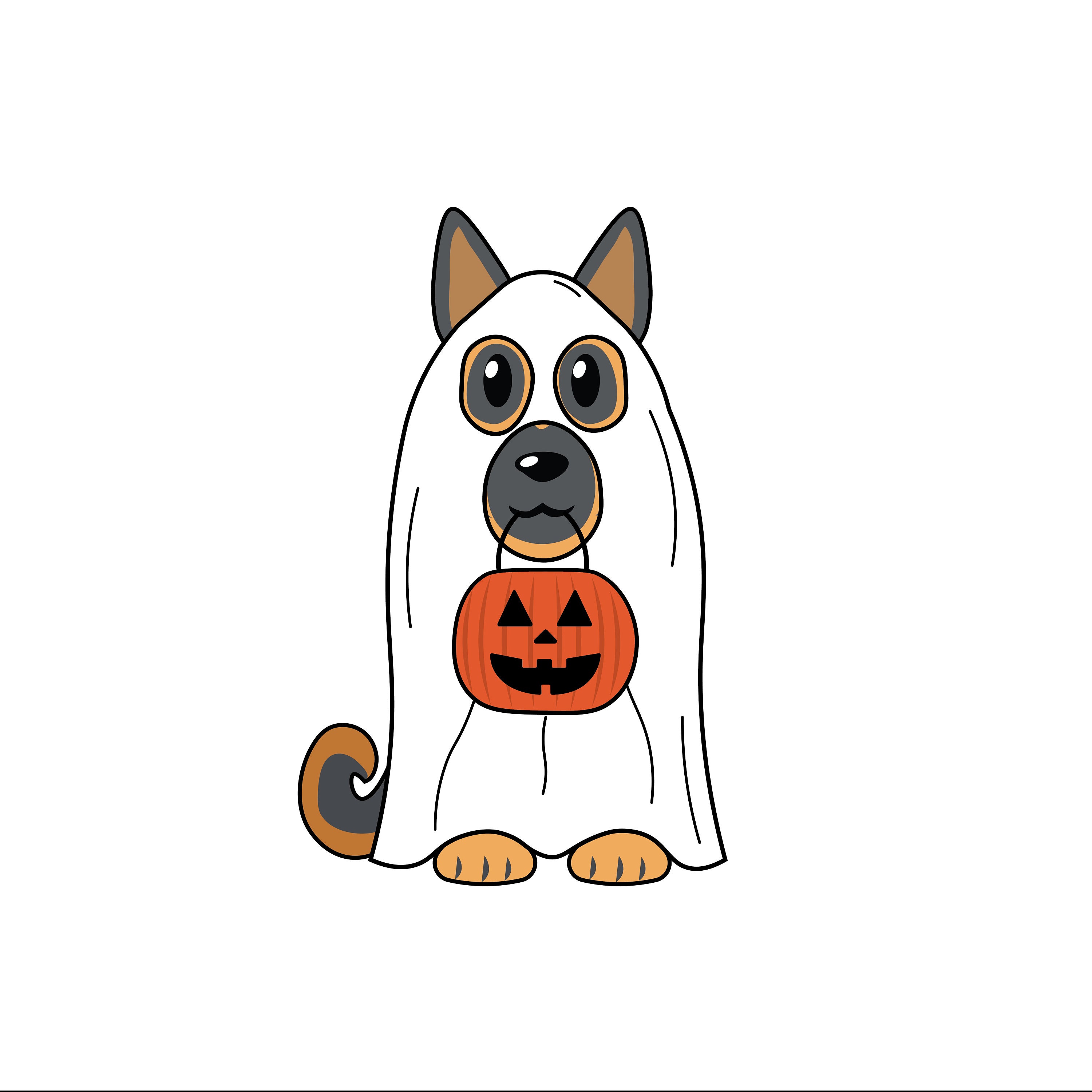 German Shepherd Dog Ghost Halloween SVG PNG Bundle, Halloween Gifts ...