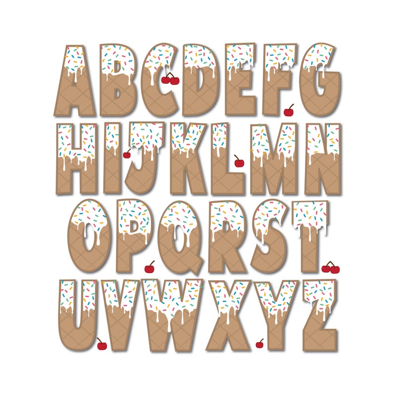 Ice Cream Cone Sprinkle Lettering SVG, Ice Cream Gift, Sweet Tooth ...