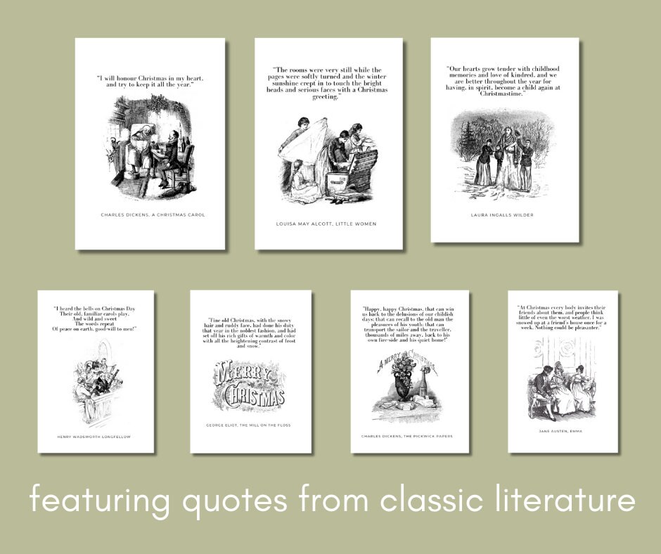 Classic Literature Christmas Cards - Etsy