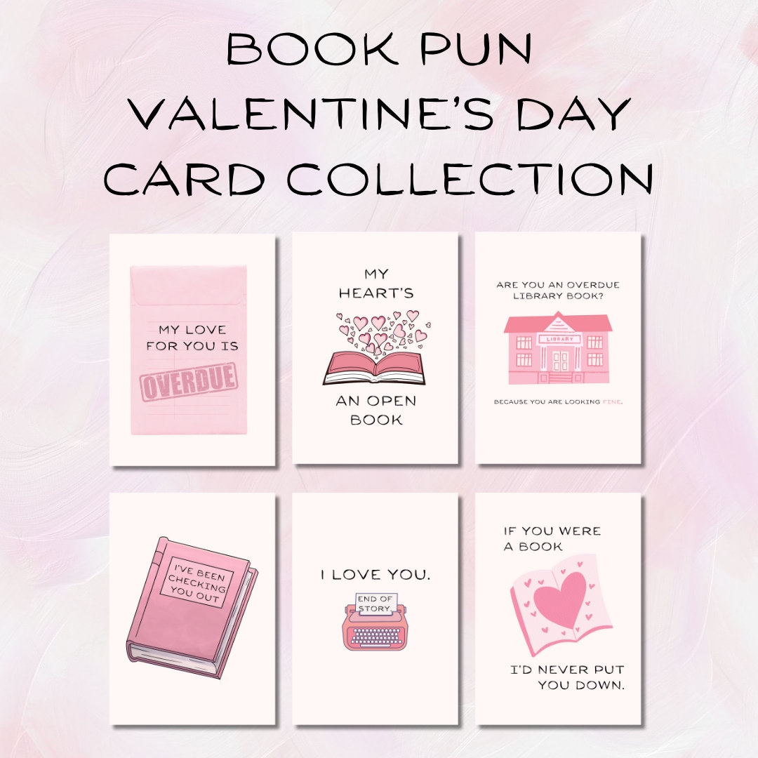 Book Puns Valentine's Day Card Collection - Etsy