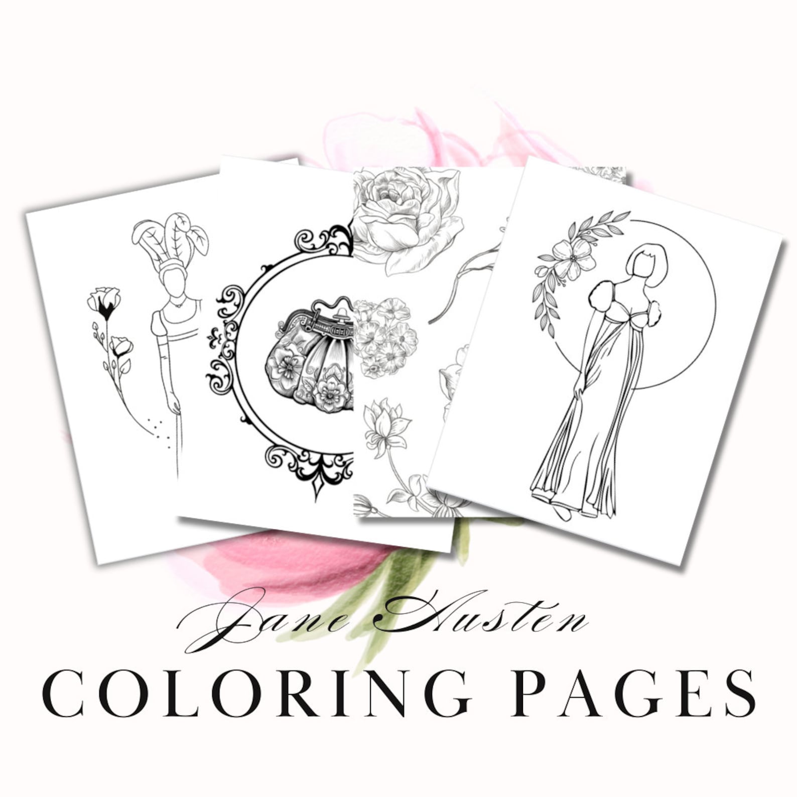Jane Austen & Regency Coloring Book Pages - Etsy