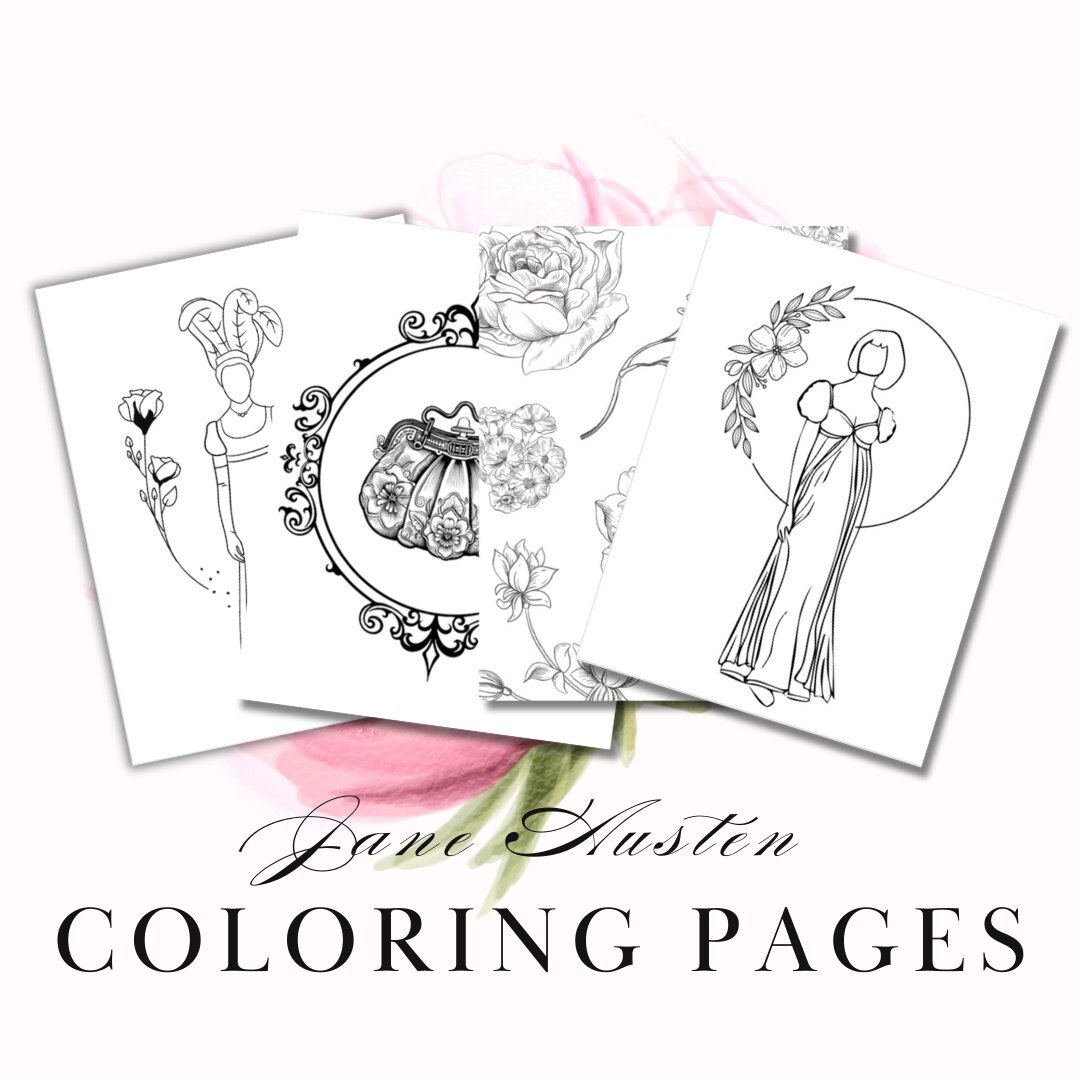 Jane Austen & Regency Coloring Book Pages - Etsy