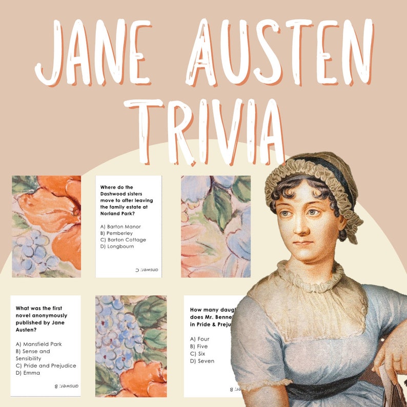 Jane Austen Trivia Game - Etsy