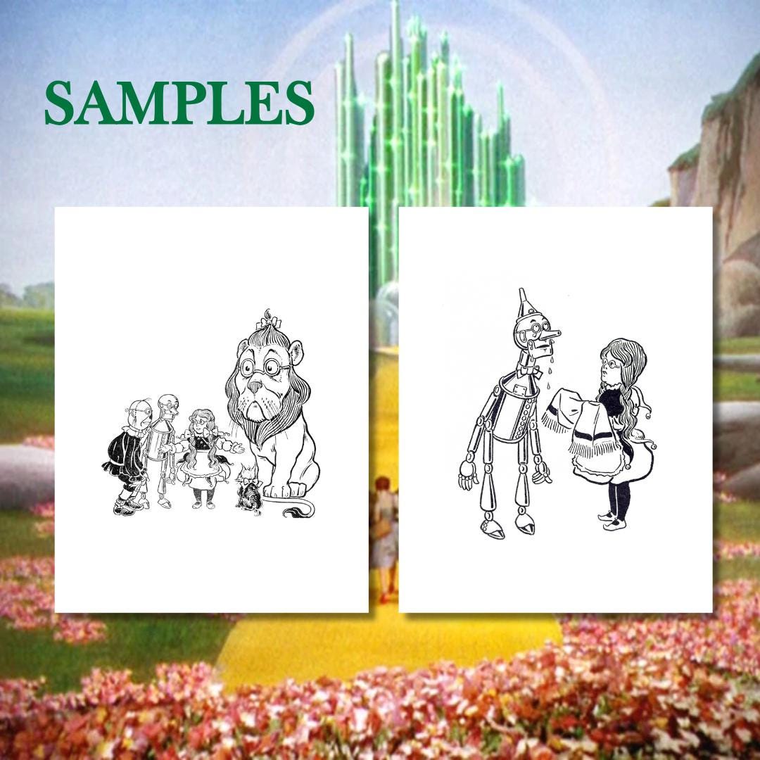 The Wizard of Oz Coloring Book Pages - Etsy