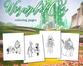 The Wizard of Oz Coloring Book Pages - Etsy