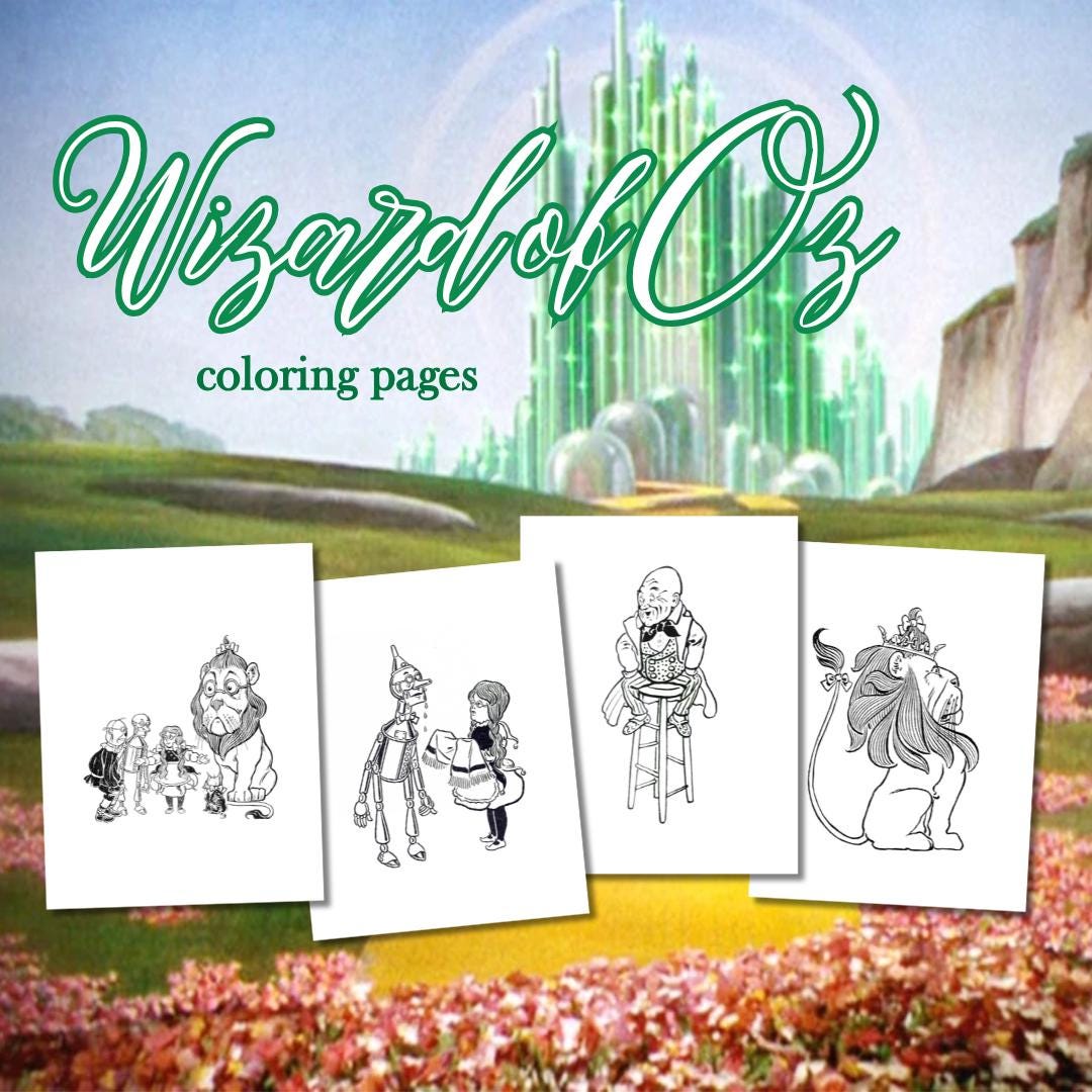 The Wizard of Oz Coloring Book Pages - Etsy
