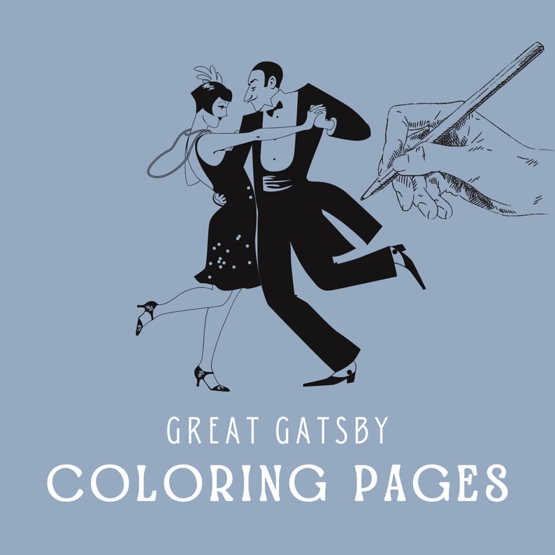 Great Gatsby Coloring Pages - Etsy