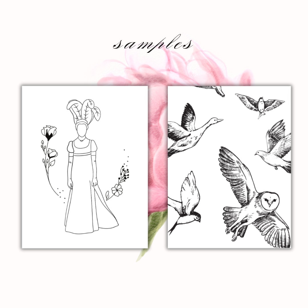Jane Austen & Regency Coloring Book Pages - Etsy