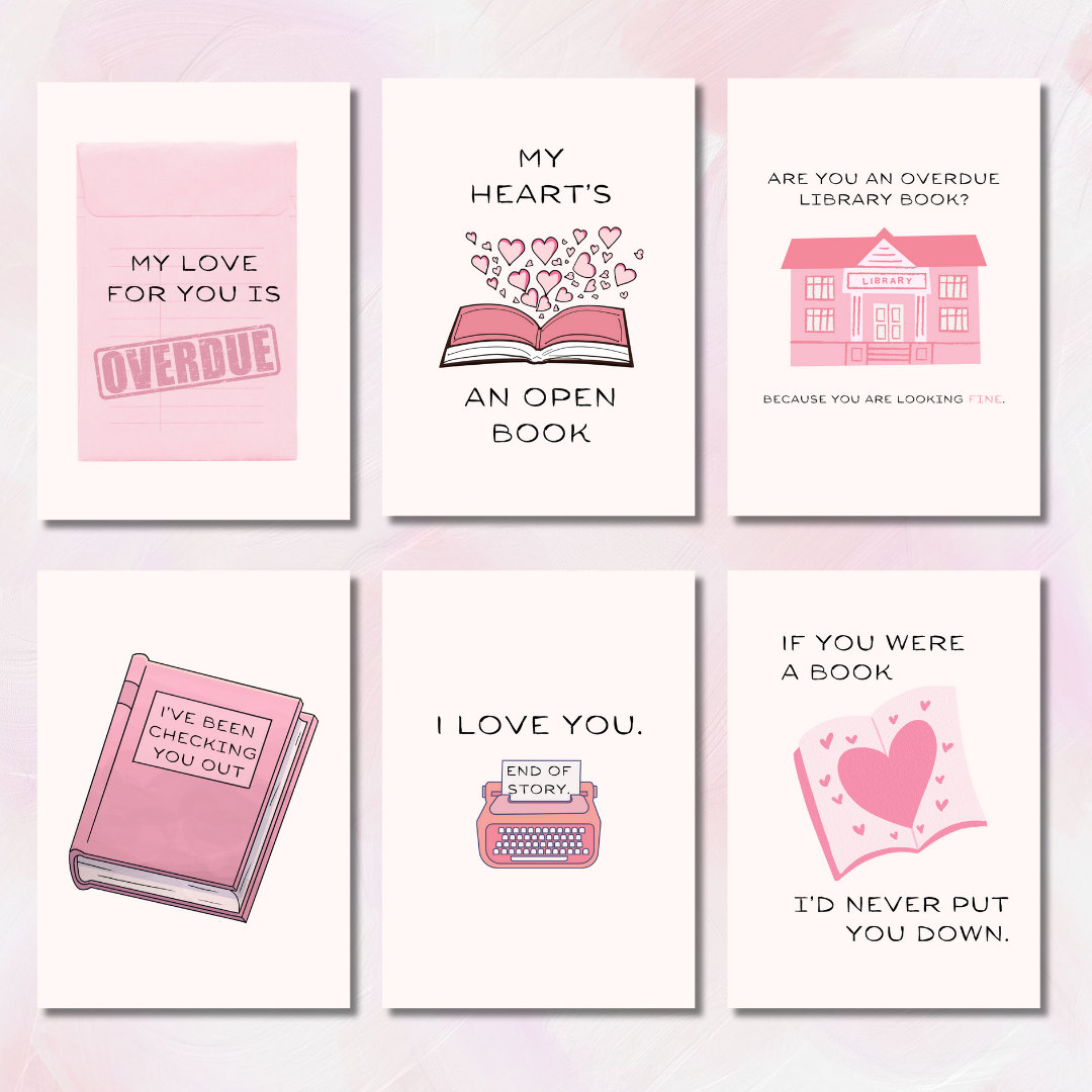 Book Puns Valentine's Day Card Collection - Etsy
