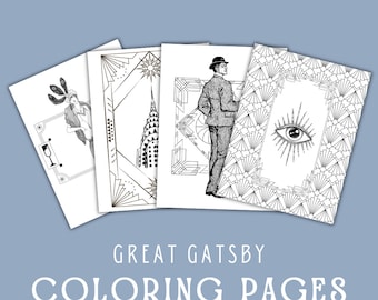 Gatsby Coloring Pages | 1920s Art Deco Designs (digital Download - Etsy