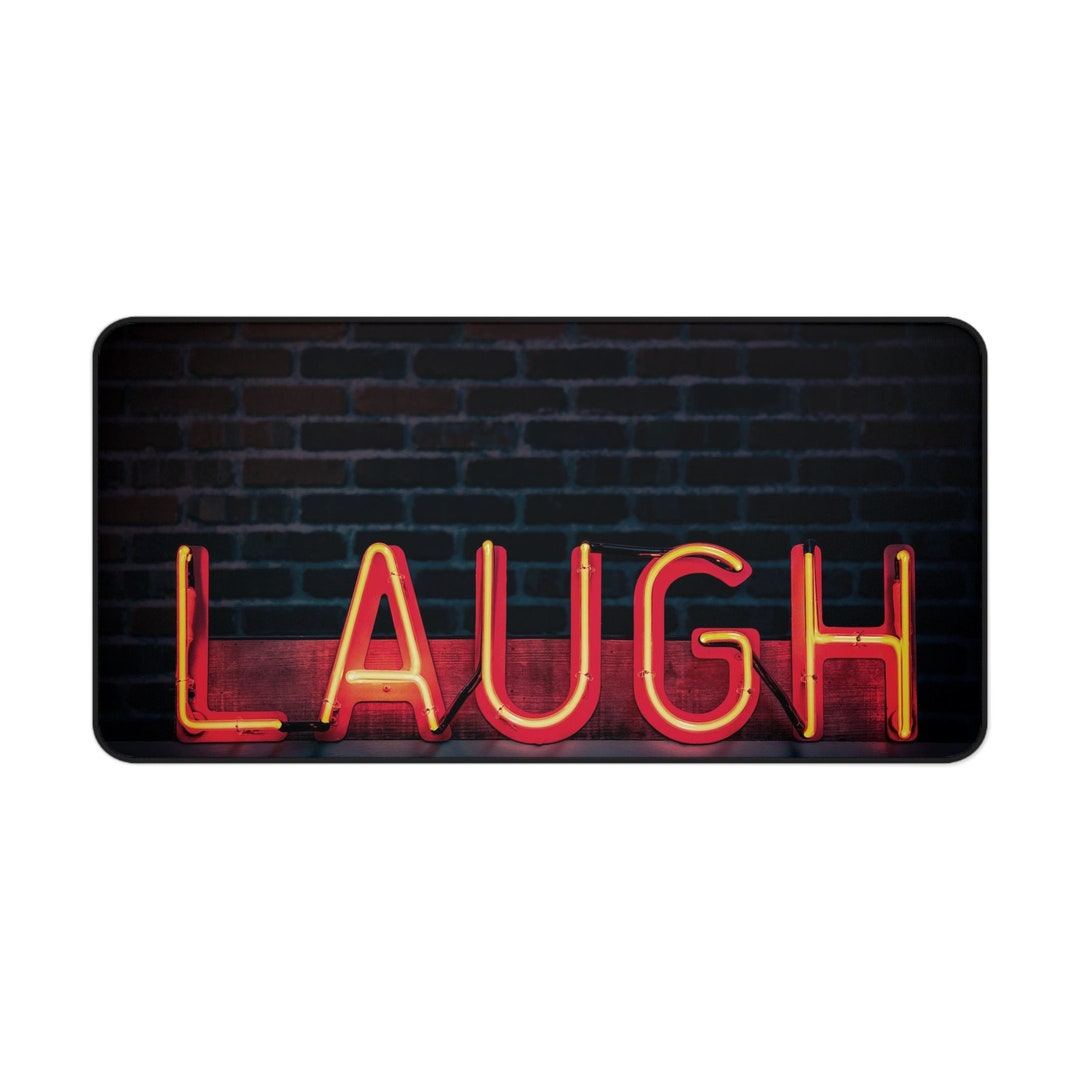 Desk Mat Laugh Neon Sign - Etsy