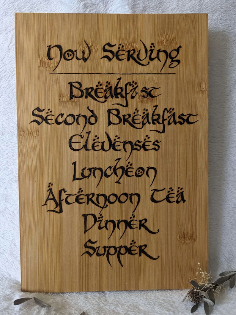 Hobbit Menu on Bamboo - Etsy
