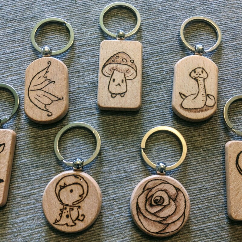 Wood Burned Keychain - Etsy