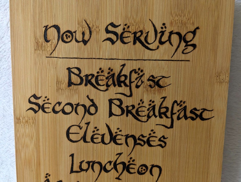 Hobbit Menu Wall Hanging on Bamboo - Etsy