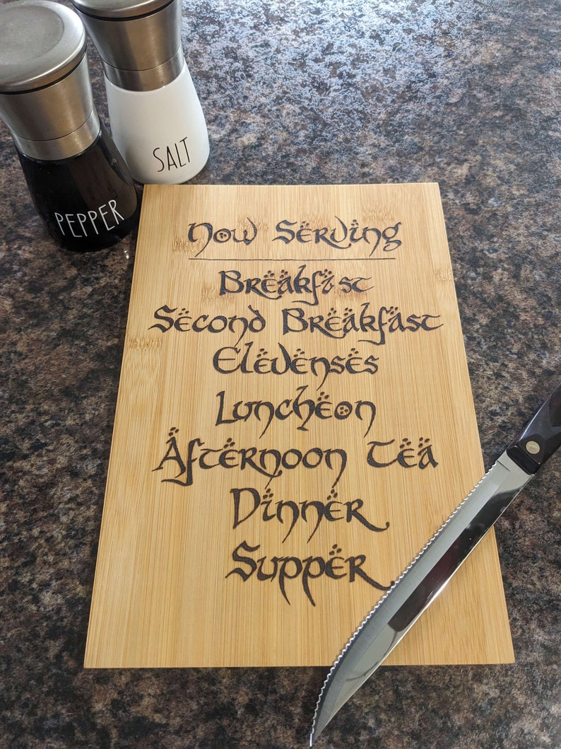 Hobbit Menu on Bamboo - Etsy
