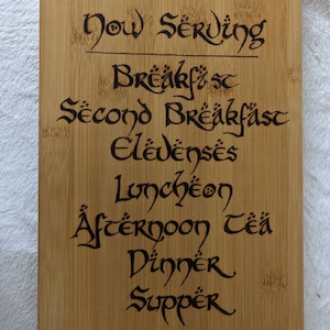 Hobbit Menu Wall Hanging on Bamboo - Etsy