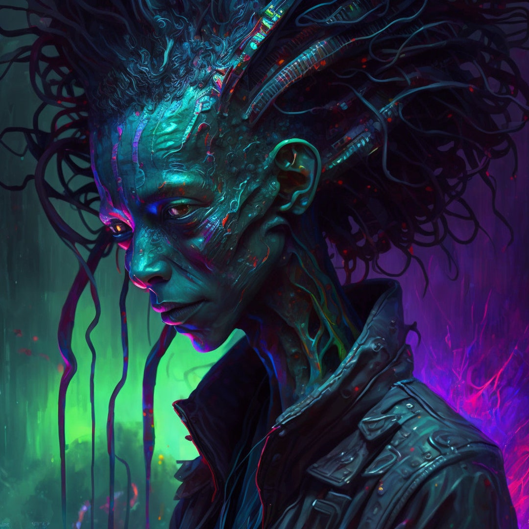 ALIEN PNG, DIGITAL Alien Art Print, Weird Art, Instant Download ...