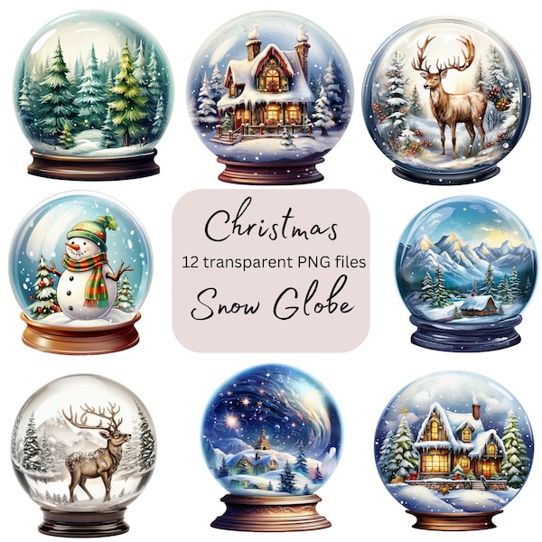Snow Globes Clipart - Etsy