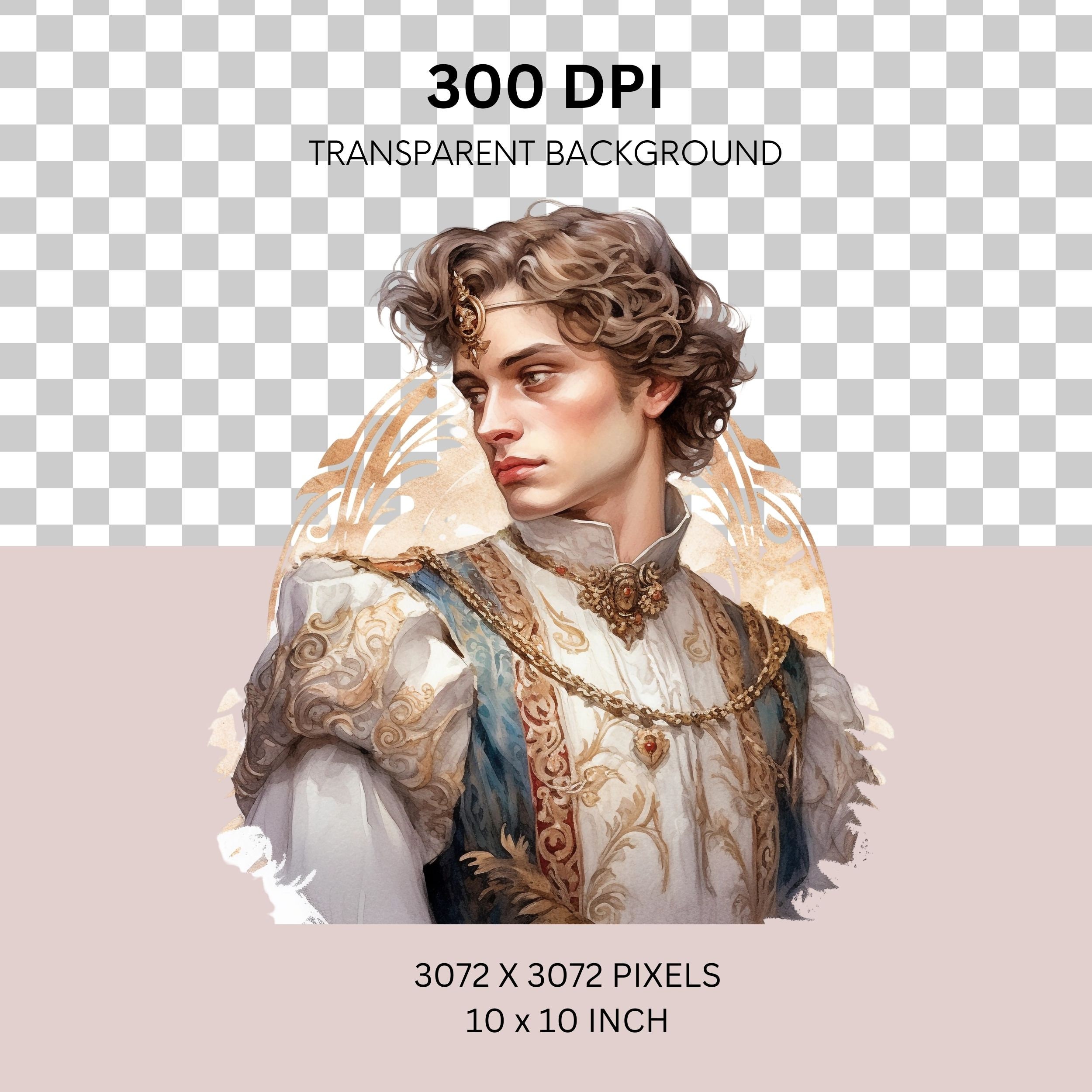 Medieval Prince Watercolor Clipart, Transparent PNG, Prince Clipart ...