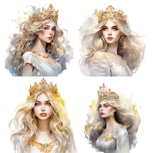 Princess Portrait Watercolor Clipart, Transparent PNG, Pretty Girls ...